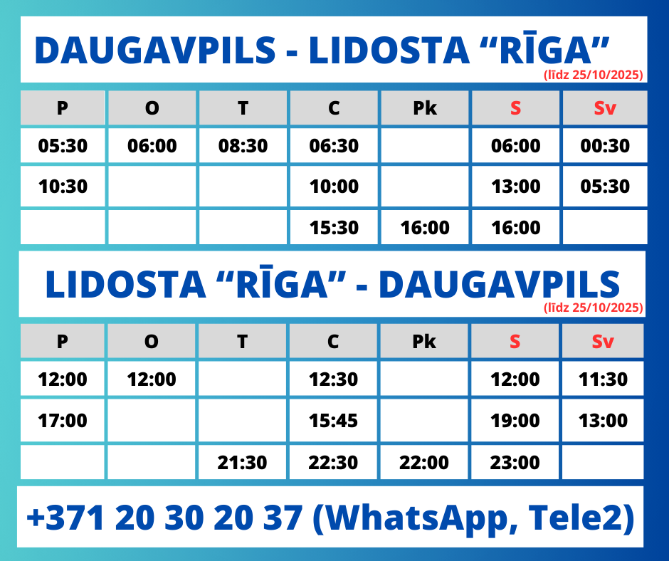 Летнее расписание (до 25/10/2025) - megabus.lv